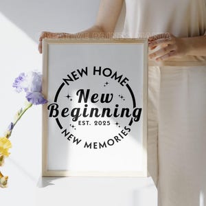 New Home New Beginning New Memories EST 2025 Svg, New Home Ornament Svg, Housewarming Gift, Home ...