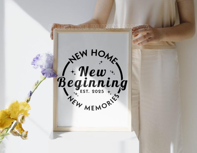 New Home New Beginning New Memories EST 2025 Svg, New Home Ornament Svg, Housewarming Gift, Home ...