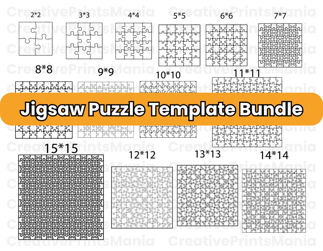 Puzzle Svg Bundle, Jigsaw Puzzle Template, Puzzle Template Png, Jigsaw ...