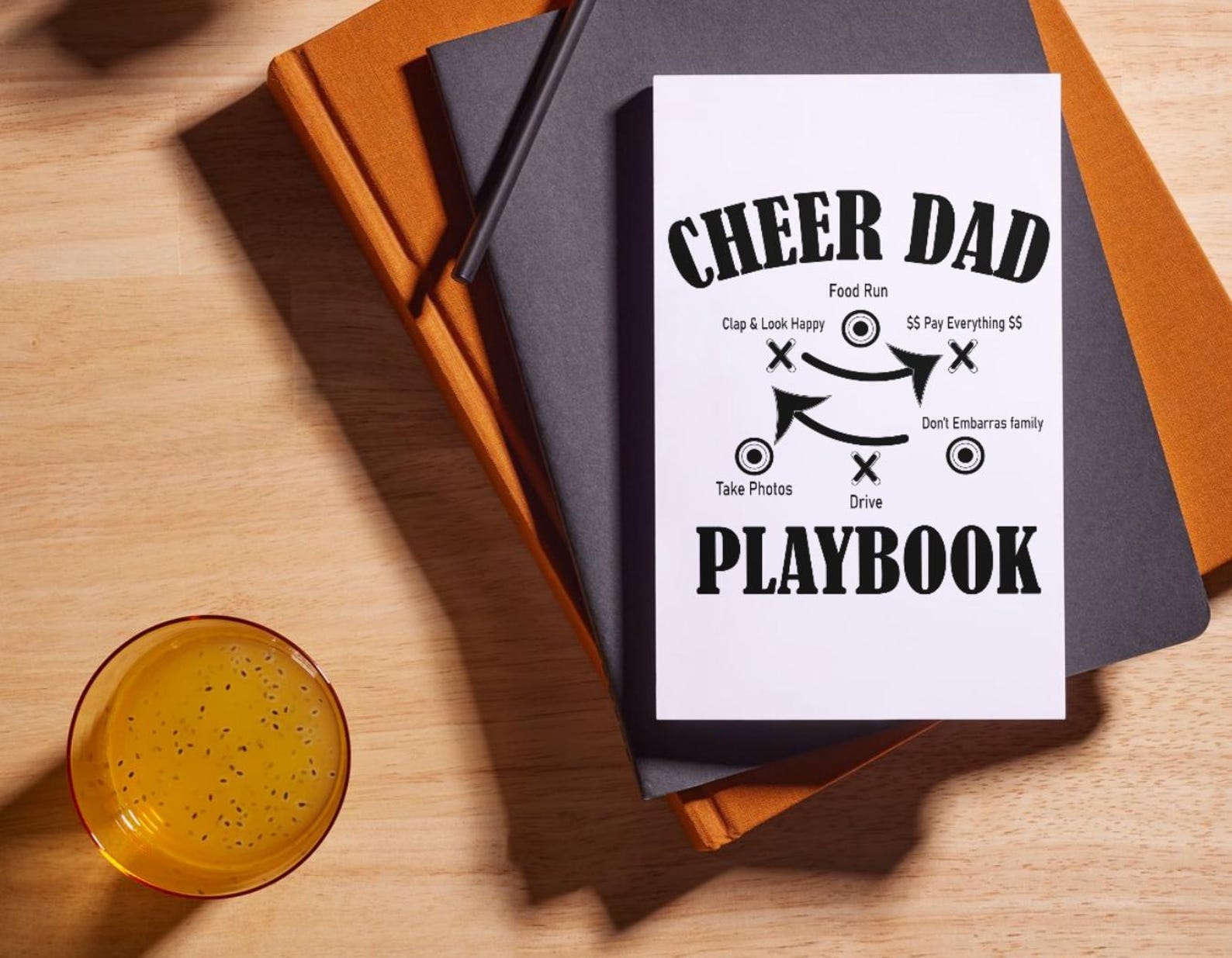 Cheer Dad Playbook Fathers Day Funny Cheerleading Shirt SVG Printable ...