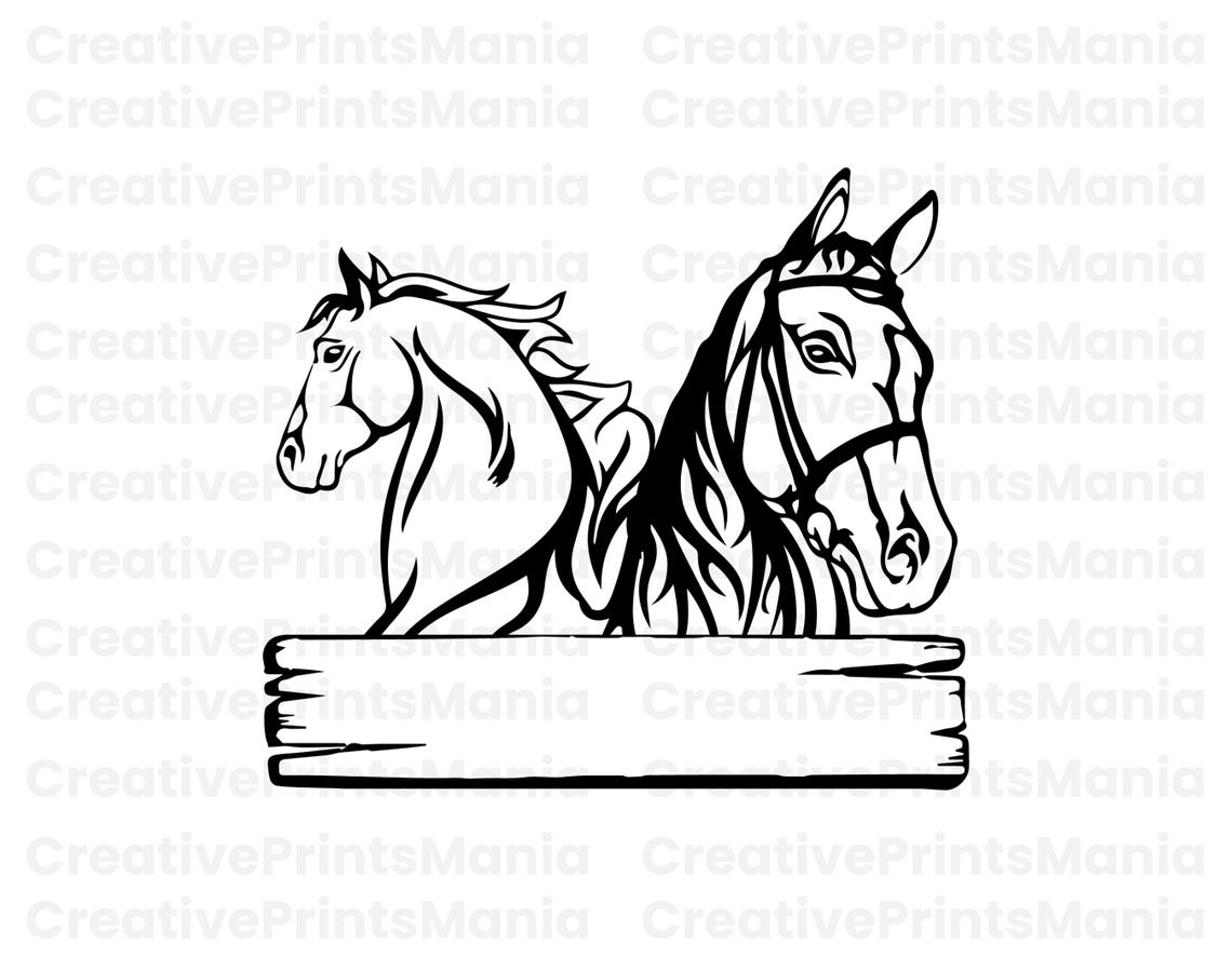 Horse Monogram Svg, Horses Monogram Svg Bundle, Split Name Frame SVG ...