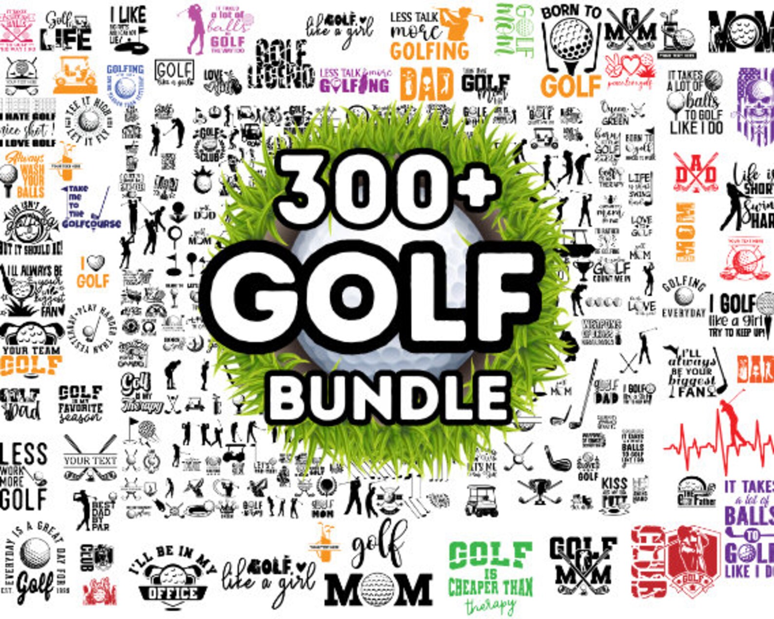 Golf SVG Bundle, Golf Png, Golf Name Frame, Golf Ball Svg Cut Files for ...