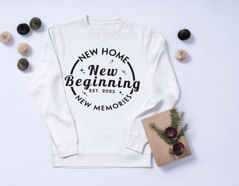 New Home New Beginning New Memories EST 2025 Svg, New Home Ornament Svg, Housewarming Gift, Home ...