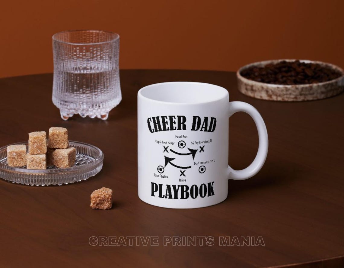 Cheer Dad Playbook Fathers Day Funny Cheerleading Shirt SVG Printable ...