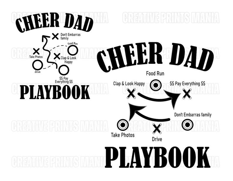 Cheer Dad Playbook Fathers Day Funny Cheerleading Shirt SVG Printable ...