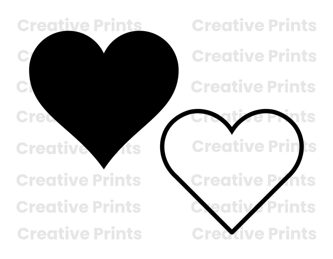 Heart Svg, Heart Outline Svg Vector File Digital Download, Heart ...