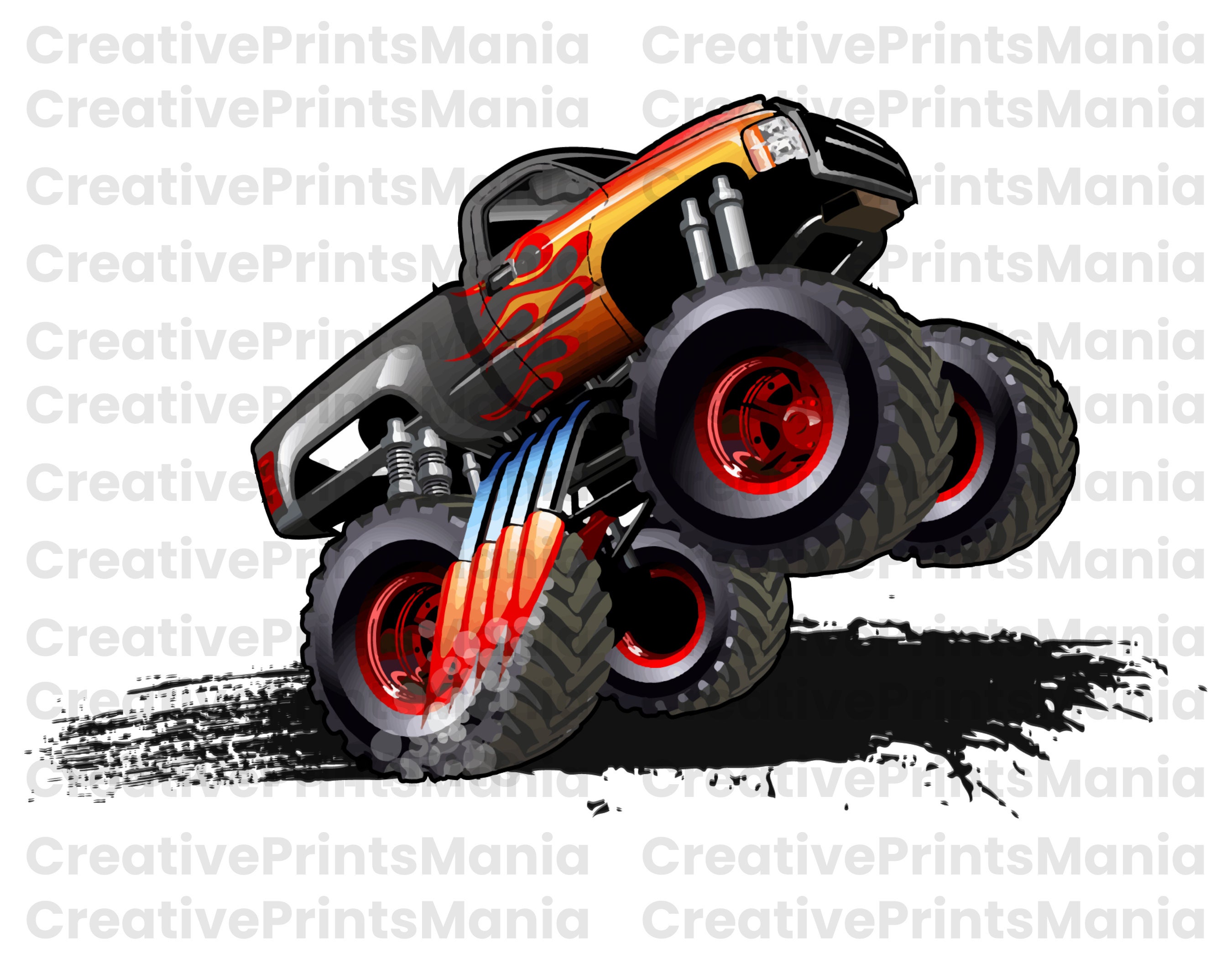 Boy Who Loves Monster Trucks Png Watercolor Monster Trucks Clipart ...