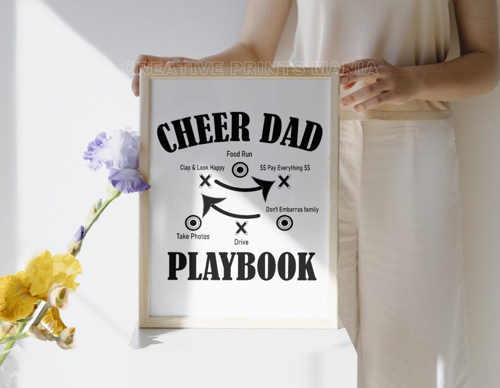 Cheer Dad Playbook Fathers Day Funny Cheerleading Shirt SVG Printable ...