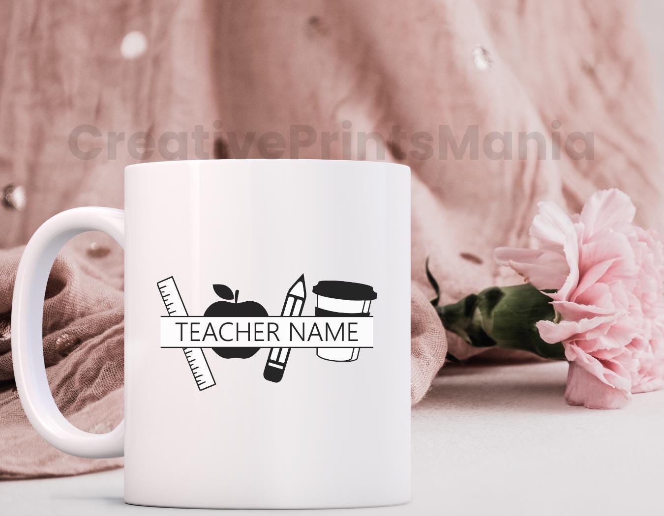 Teacher Split Monogram SVG, Pencil Name Frame SVG, Pencil Split Teacher ...