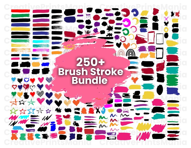 Paint Brush Stroke Svg Bundle, Paint Brush Clip Art, Keychain ...