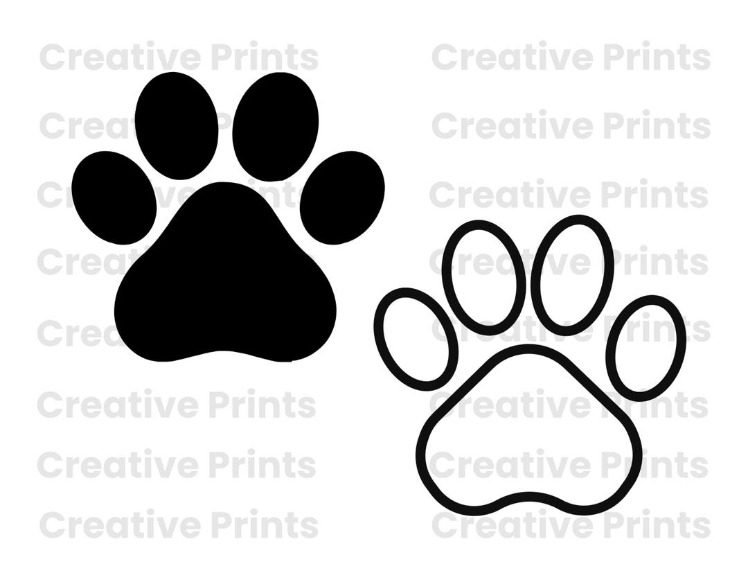 Paw Print Svg, Paw Print Outline Svg, Paw Print Clipart, Paw Print Png ...