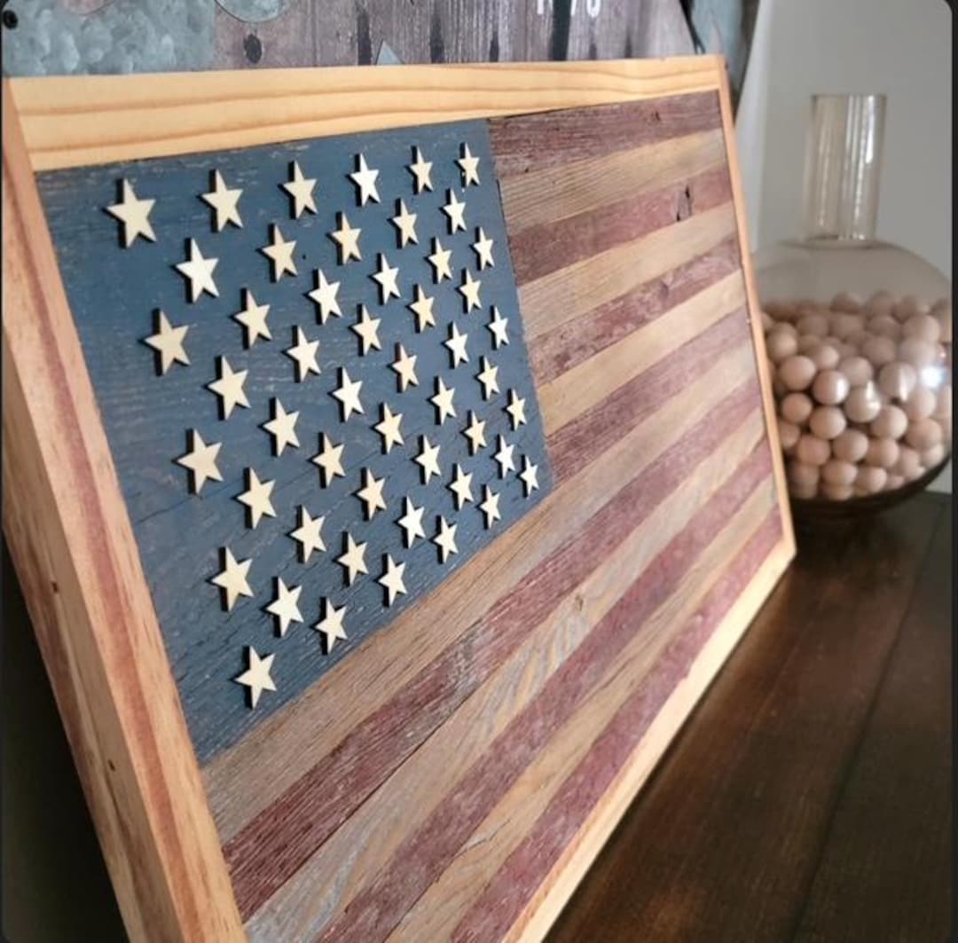 Rustic Barnwood American Flag – Handmade Wooden Flag Wall Art - Etsy