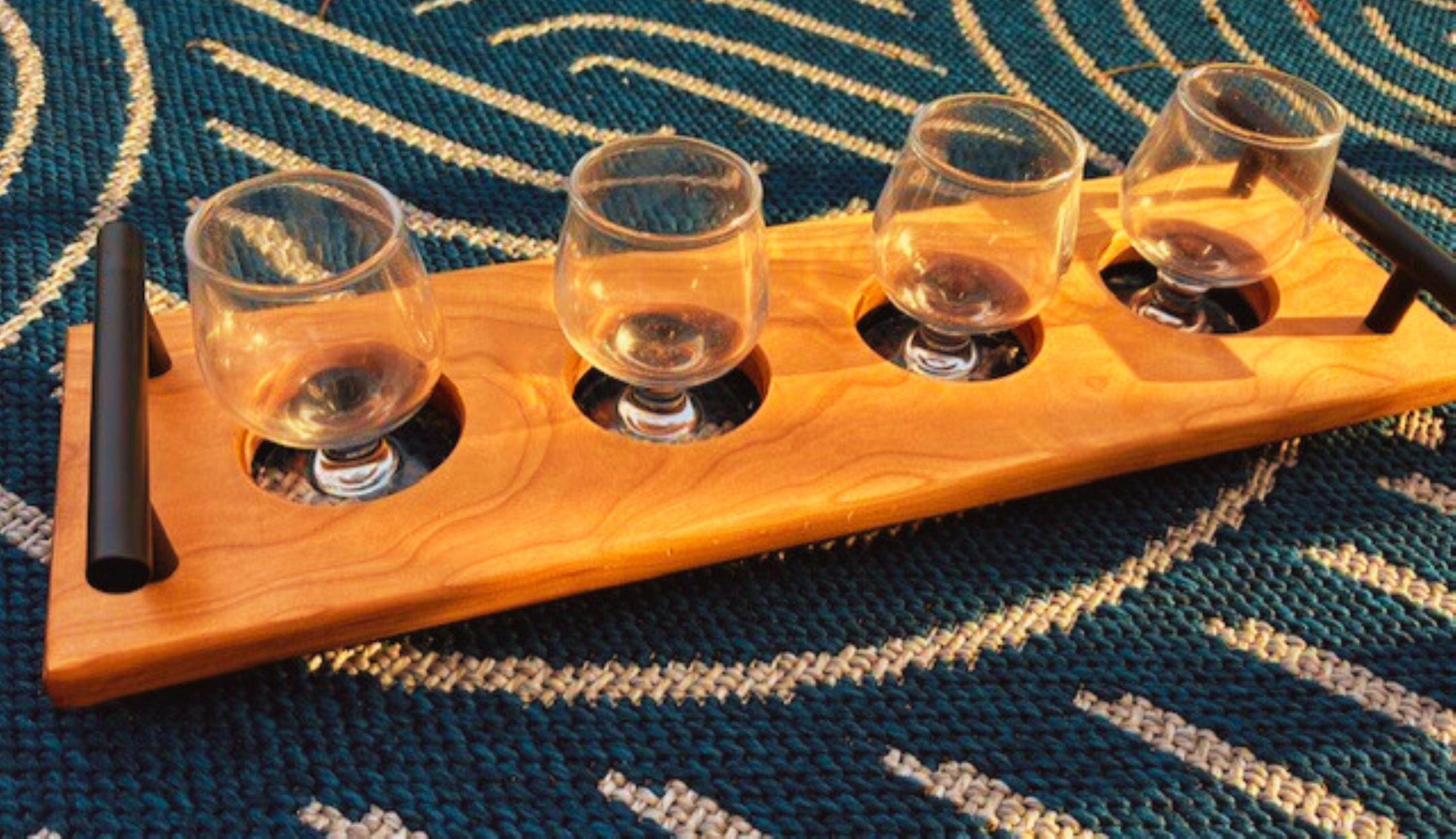 Wooden Whiskey Flight Beer Tasting Bourbon Gift Wine Tray Bar Gift ...