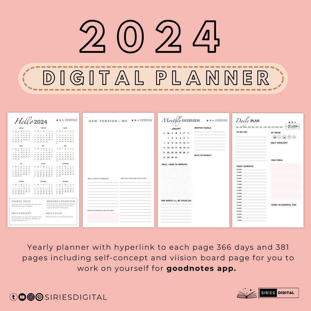 Yearly Planner 2024 Make It Count in Everyday With Hyperlink - Etsy