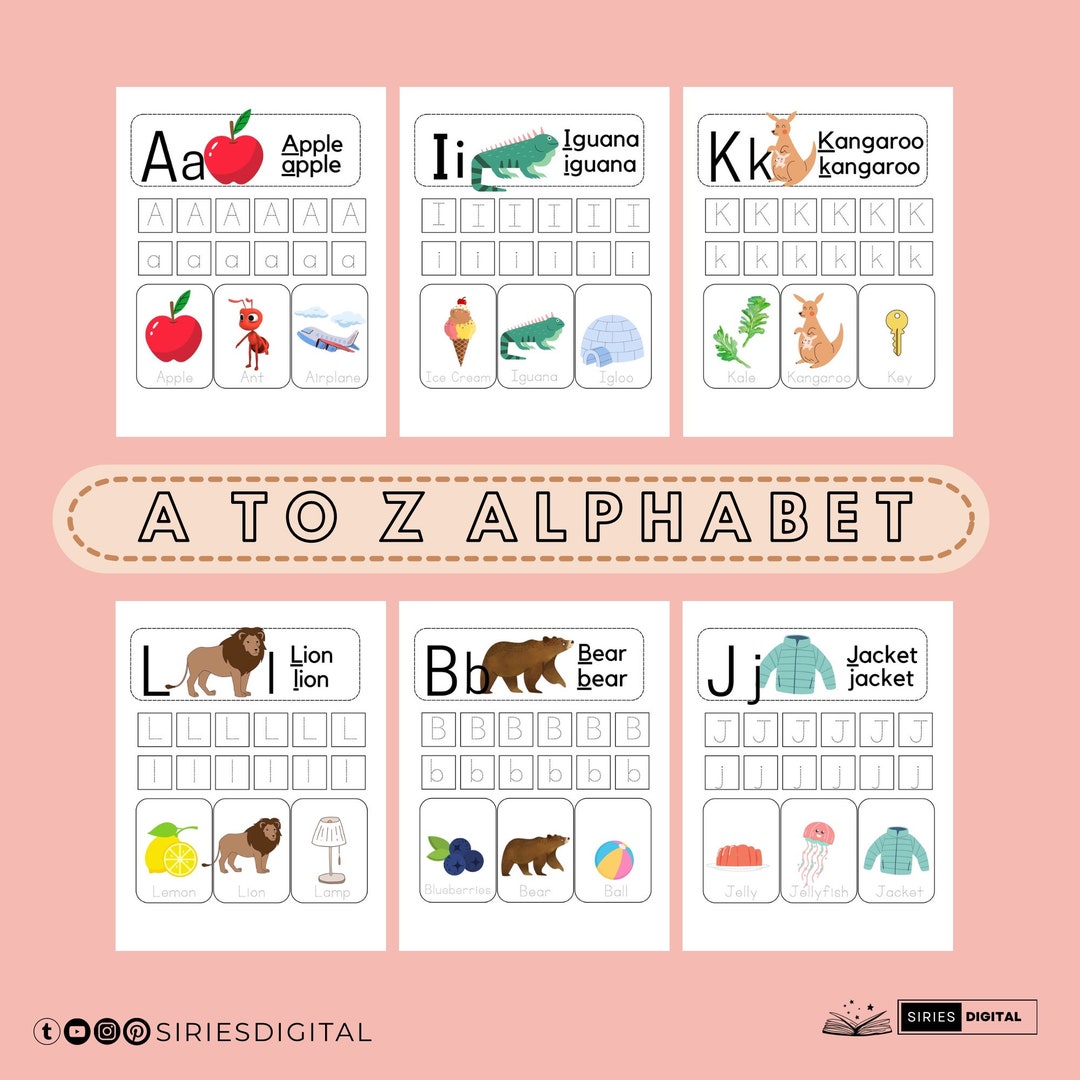 A to Z Alphabet Practice and Knowing the Word for Kid to Get Ready for ...
