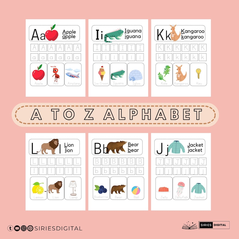 A to Z Alphabet Practice and Knowing the Word for Kid to Get Ready for ...