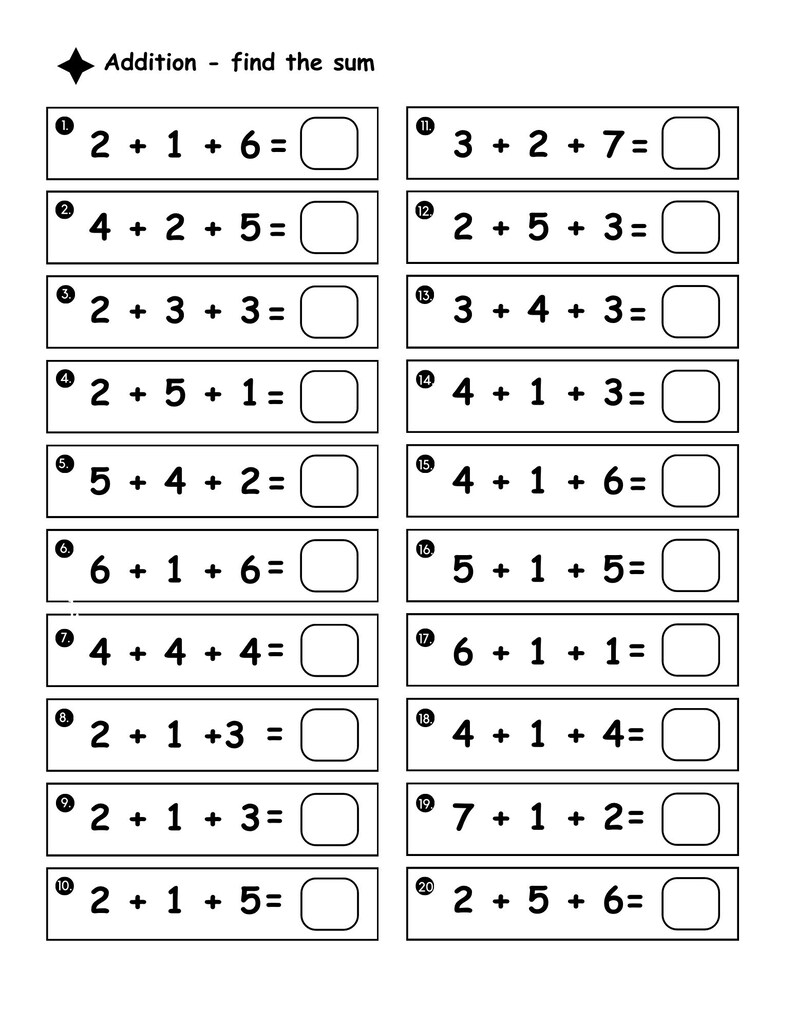 Super Fun Math for Basic Addition and Subtraction Worksheet for ...