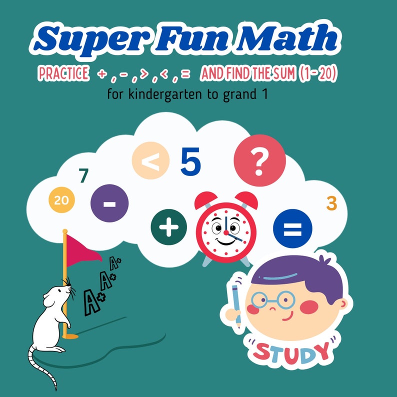 Super Fun Math for Basic Addition and Subtraction Worksheet for ...