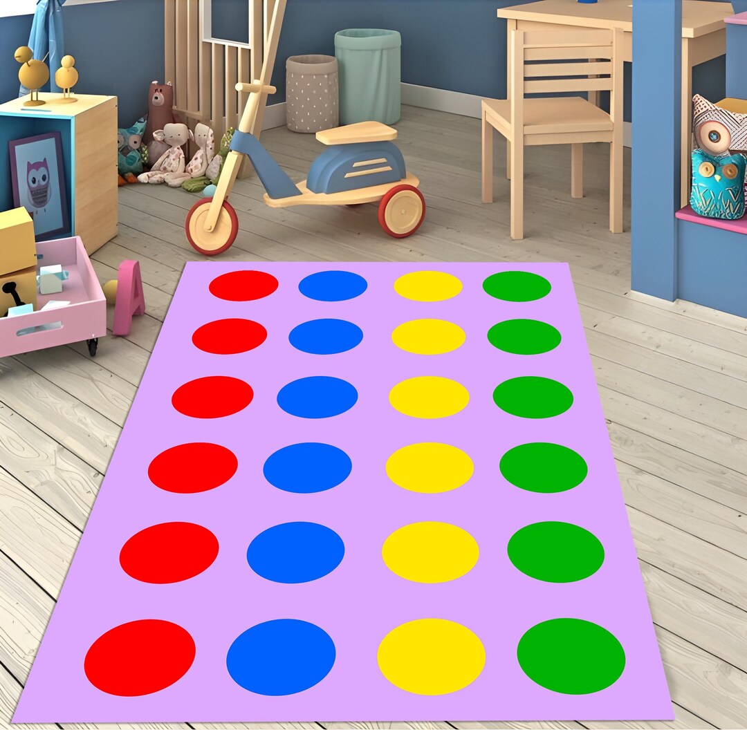 Twister Rug, Classic Twister Game Rug, Twister Themed Rug,rug of ...
