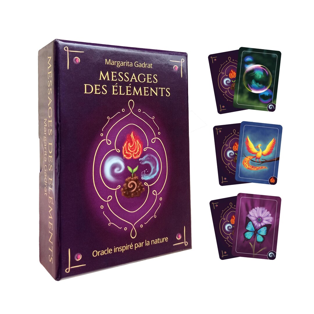 French Intuitive Oracle Messages From the Elements - 53 Hand-painted ...
