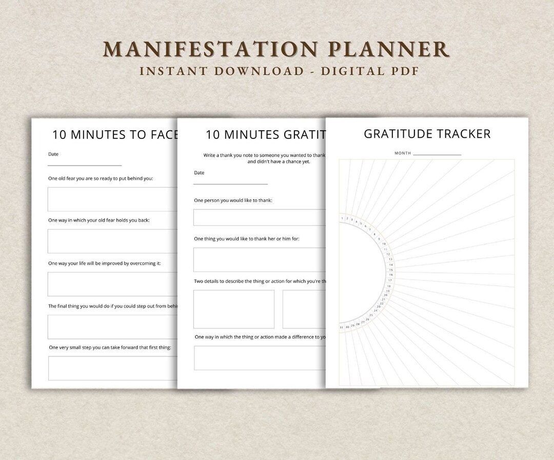 Manifestation Planner and Journals Dream Journal Digital Mental Health ...