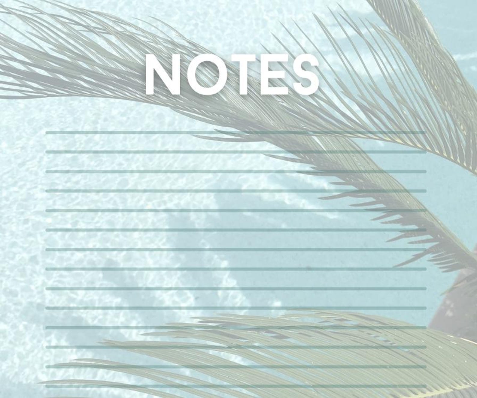 Digital Tropical Notes Page - Etsy