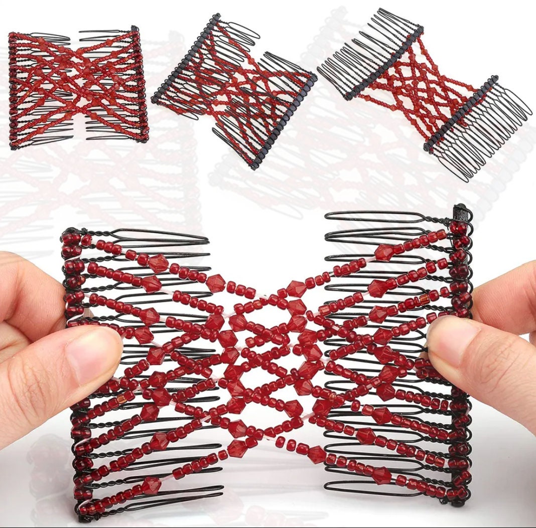 Stretchy Hair Pins Magic Elastic Combs Beaded Clips for Bride for Women ...