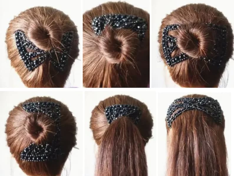 Stretchy Hair Pins Magic Elastic Combs Beaded Clips for Bride for Women ...