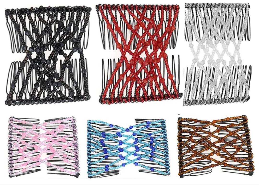 Stretchy Hair Pins Magic Elastic Combs Beaded Clips for Bride for Women ...
