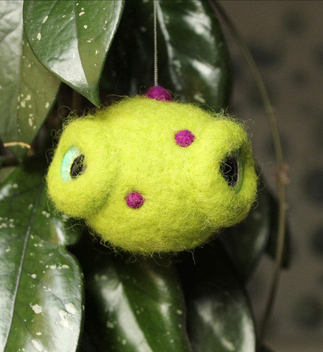 Phibian, Surreal Art Object, Felt Object, Three-eyed Animal for Hanging ...