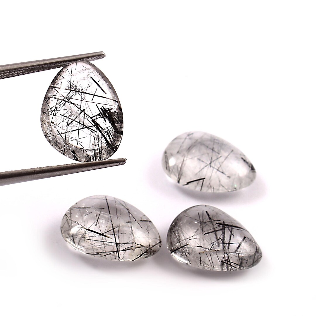 Black Rutilated Quartz Cabochons: Fancy Shape, 25 Carat Lot - Etsy