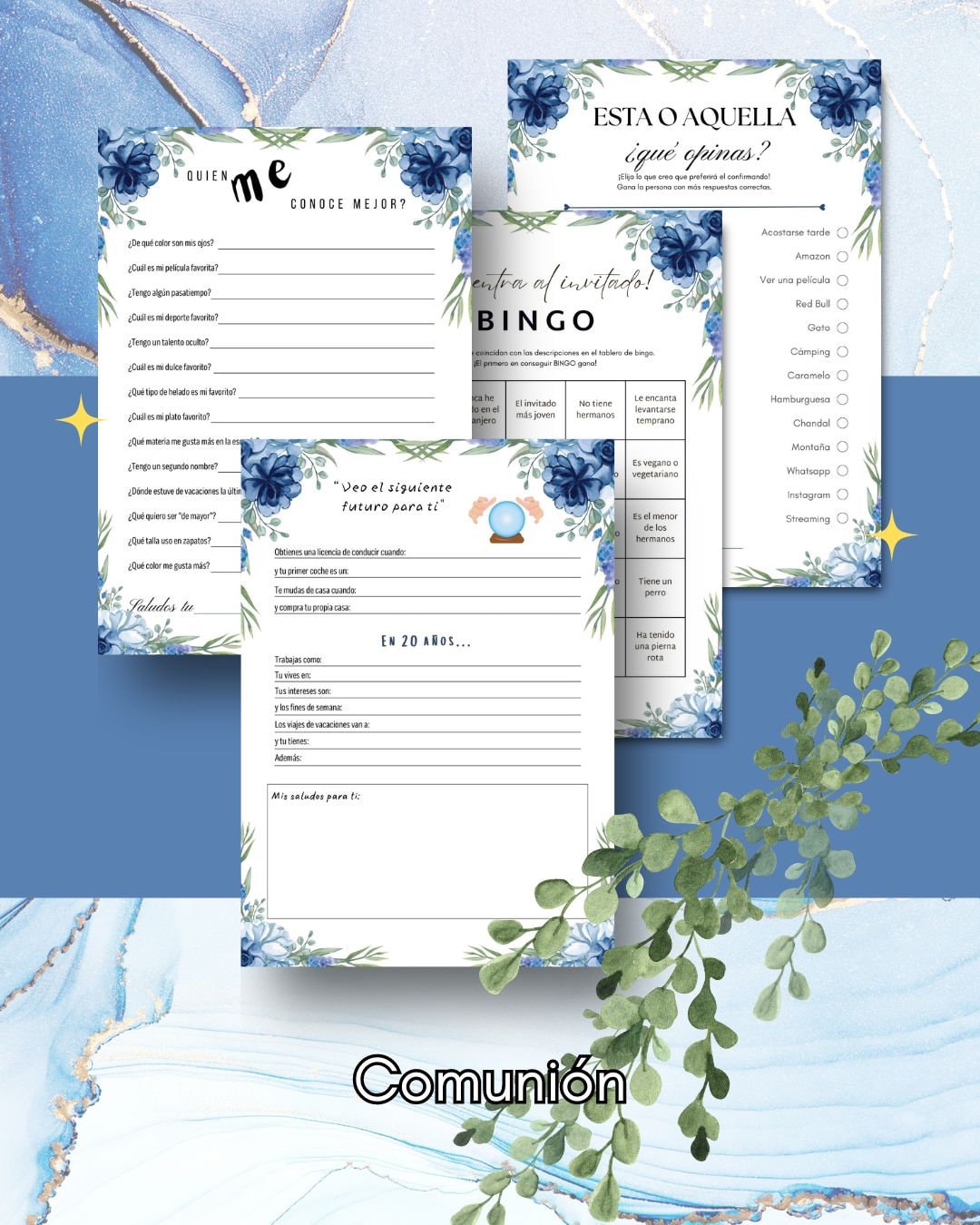 Communion. Guestbook. Divination Sheet. Print Yourself. Confirmation ...
