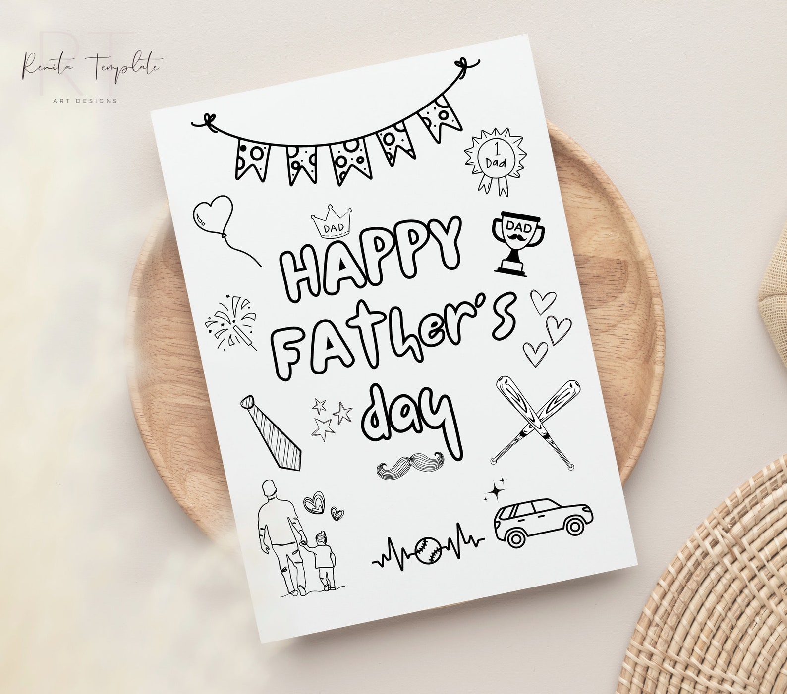 Father's Day Gift Coloring Printable Keepsake, Fathers Day Gift From ...