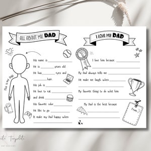 Father's Day Gift Coloring Printable Keepsake, Fathers Day Gift From ...