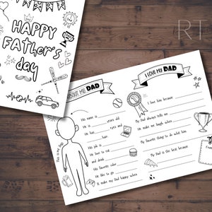 Father's Day Gift Coloring Printable Keepsake, Fathers Day Gift From ...