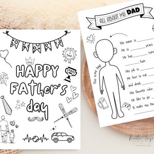 Father's Day Gift Coloring Printable Keepsake, Fathers Day Gift From ...