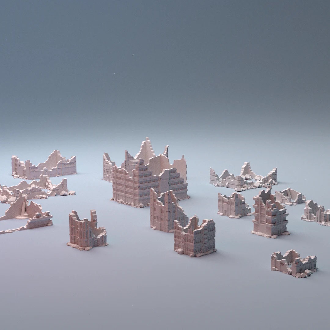 Mecha City Alpha Ruined Buildings Quality 3d Printed Terrain by Corvus ...