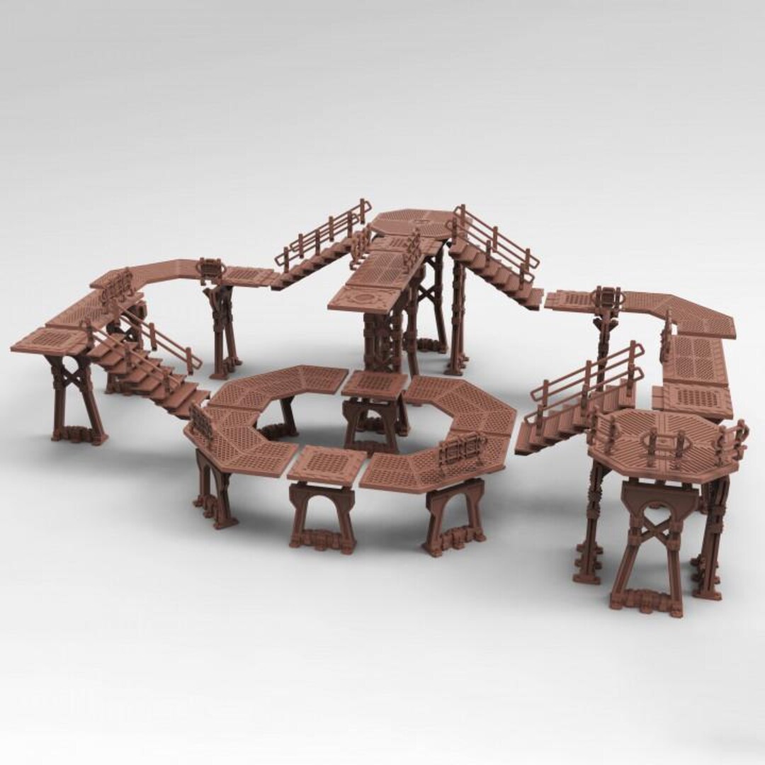 Industrial Walkway Terrain SET B 28mm 32mm Sci Fi Tabletop Wargames ...