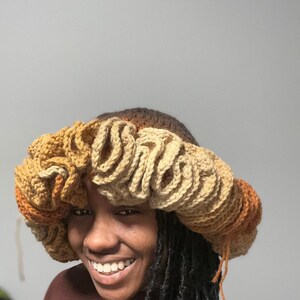 Shades of Brown Crochet Ruffle Hat Adult extra Dense - Etsy