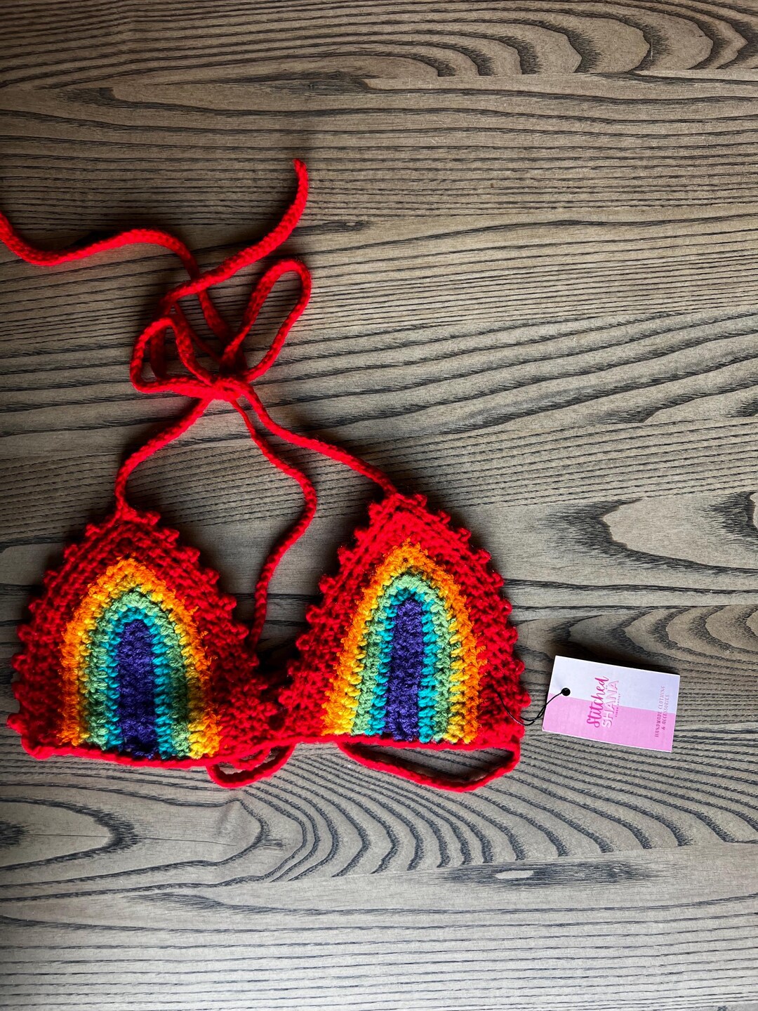 Red Rainbow Bralette - M - Etsy