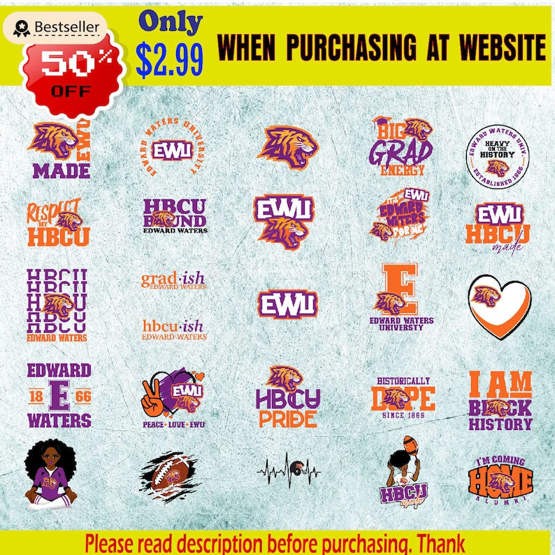 Digital Download Hbcu Svg Bundle for Edward Waters University - Etsy