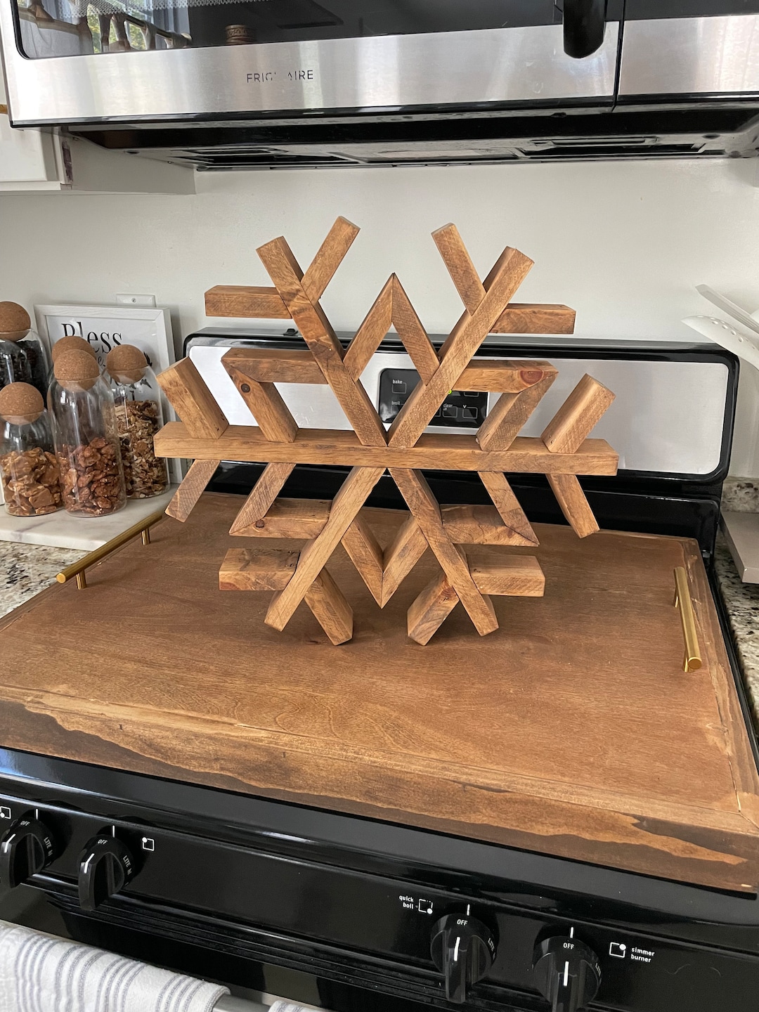 25 Rustic Wooden Snowflake, Farmhouse Snowflake Decor, Christmas Wooden ...