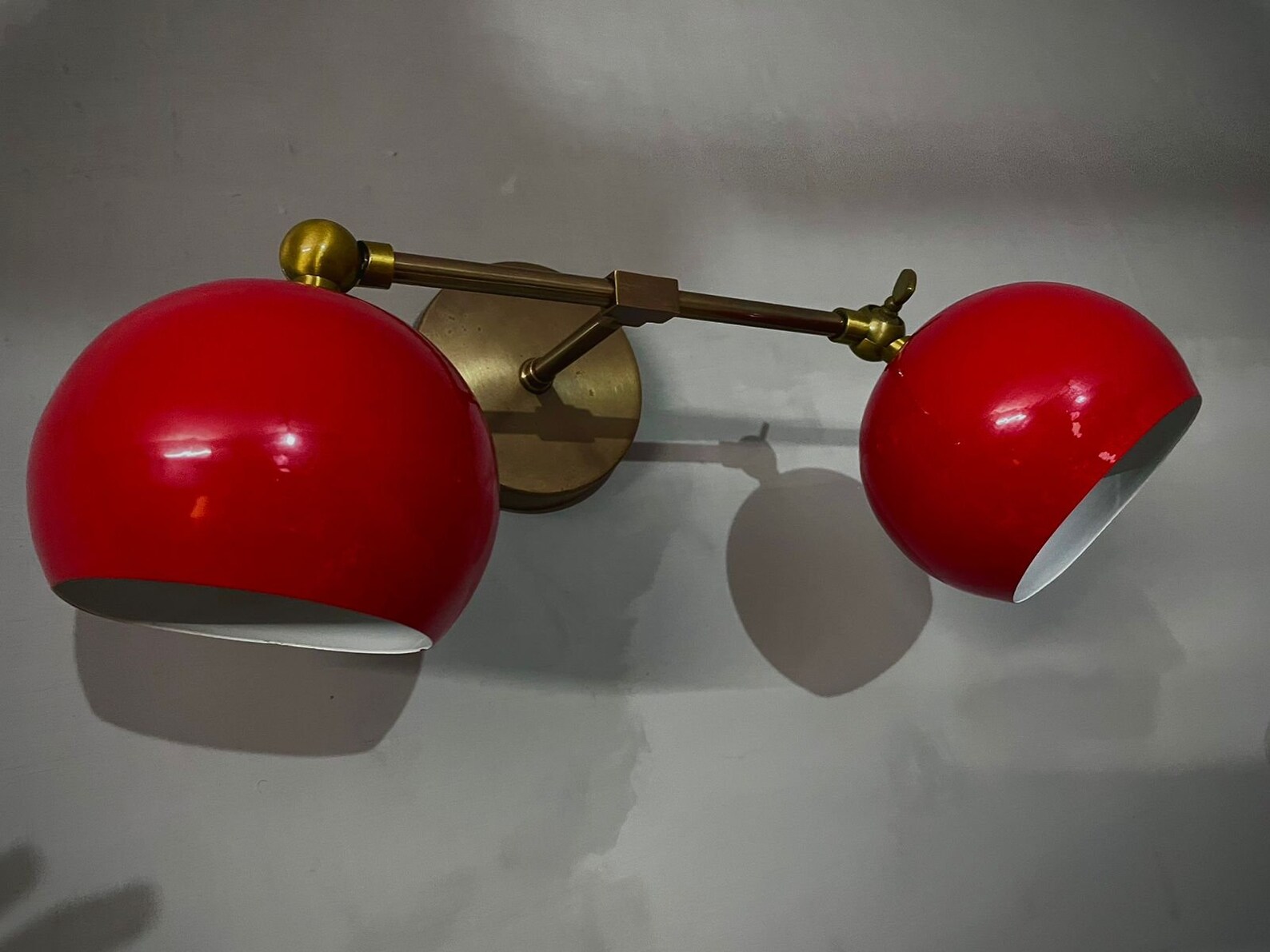 Red Metal Diabolo Wall Sconce: Brass Stilnovo Style Vanity Light - Etsy
