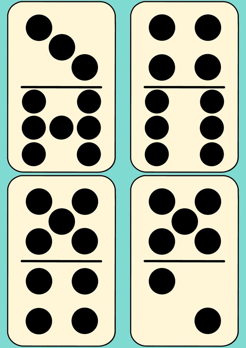 2 Sets of Printable Domino Cards-original and With Geometric Shapes ...