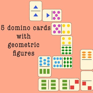 2 Sets of Printable Domino Cards-original and With Geometric Shapes ...