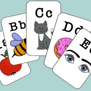 78 Printable Alphabet Educational Flash Cards With Pictures for Kids ...