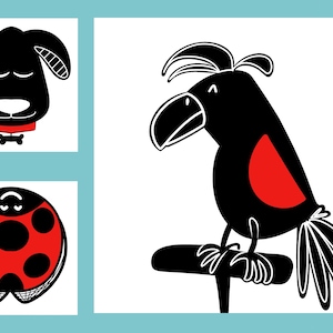 200 High Contrast Black, White, Red Sensory Cards for Infants ...