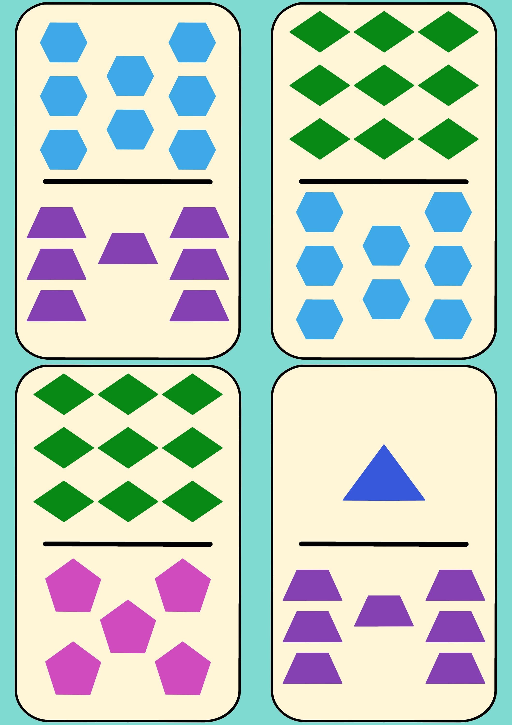 2 Sets of Printable Domino Cards-original and With Geometric Shapes ...