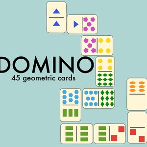 2 Sets of Printable Domino Cards-original and With Geometric Shapes ...