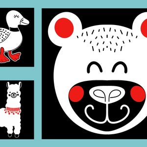 200 High Contrast Black, White, Red Sensory Cards for Infants ...